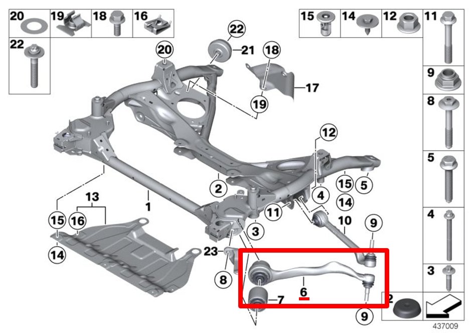 สตรัทดึงพร้อมแท่นไฮดรอลิก, ด้านซ้าย หมายเลขชิ้นส่วน: 31126855741 ...