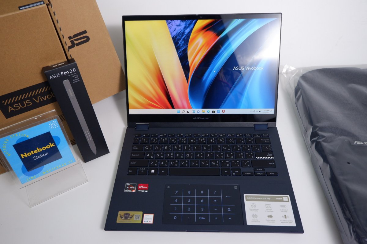 (ของใหม่)Asus Vivobook S 14 Flip OLED Ryzen5-5600H Ram8 ssd512 ทัสกรีน ...