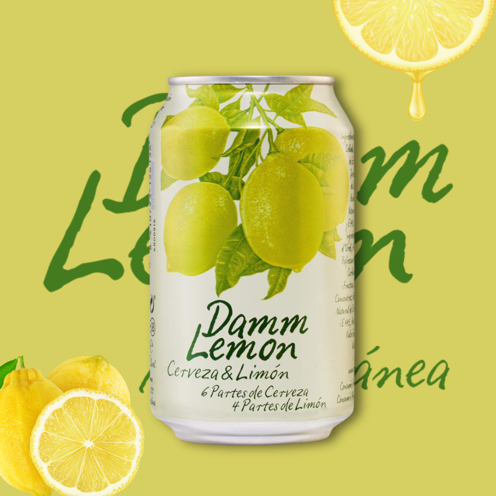 Damm Lemon 330ml – เบียร์เลมอนสุดสดชื่นจากสเปน ดื่มง่าย เปรี้ยวหวานลงตัว