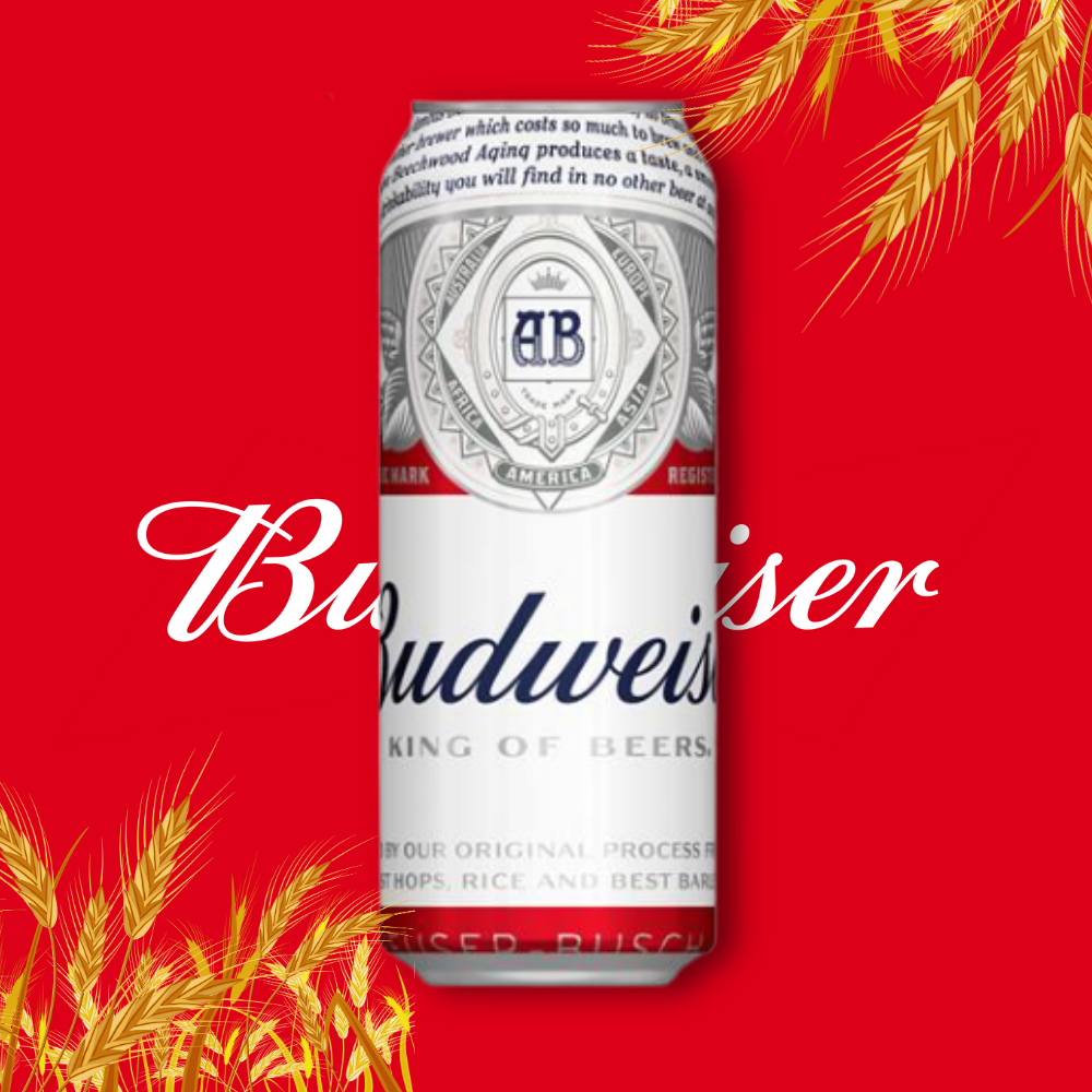 Budweiser Can 500ml – เบียร์อเมริกันยอดนิยม รสชาตินุ่มสดชื่น