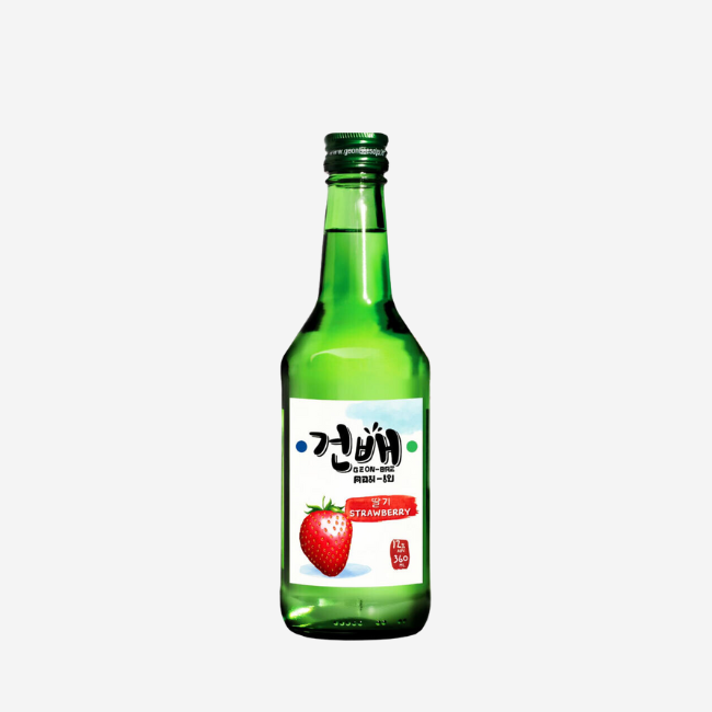 GEON-BAE Strawberry Soju 360ml | โซจูเกาหลีรสสตรอว์เบอร์รี