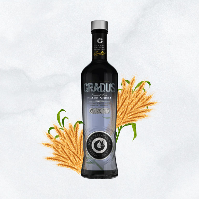 Gradus Black Vodka 700ml. - พรีเมียมวอดก้ารัสเซีย รสสัมผัสนุ่มนวลเรียบ ...