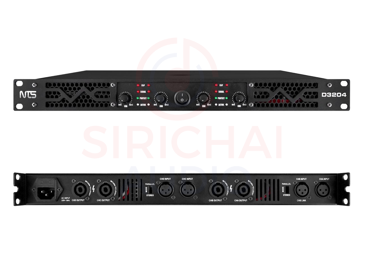 1U poweramp 4ชาแนล NTS รุ่น D3204 - sirichaiaudio