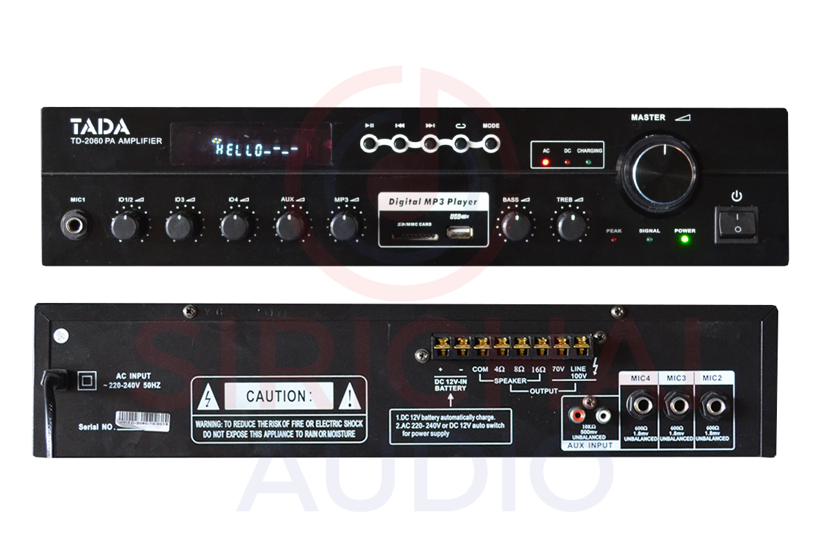 เพาเวอร์ปรี TADA รุ่น TD 2060 (มีลายน์ V) - sirichaiaudio