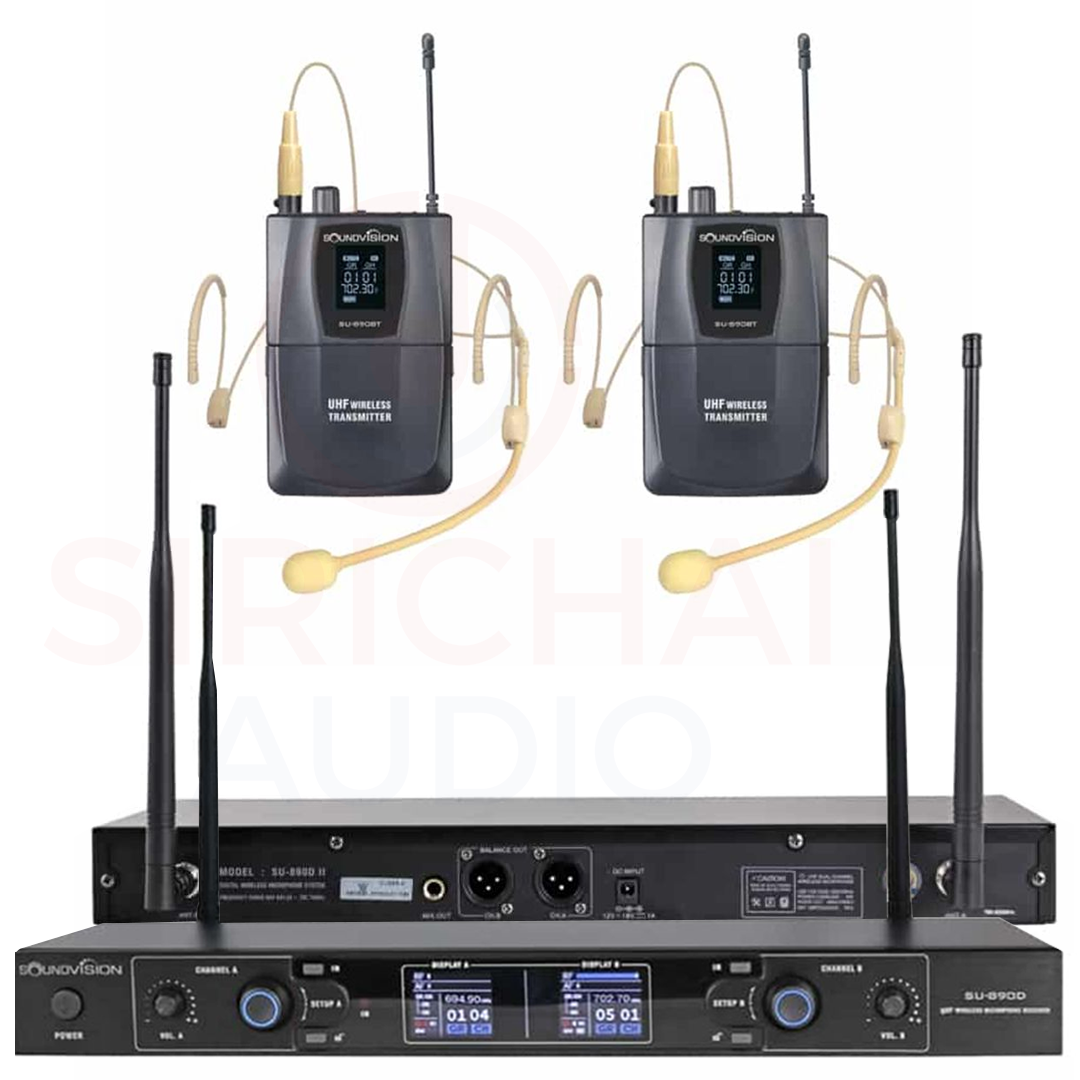 ชุดไมค์ลอยคาดศรีษะคู่ Soundvision SU-890D-II/BT (HW-X)