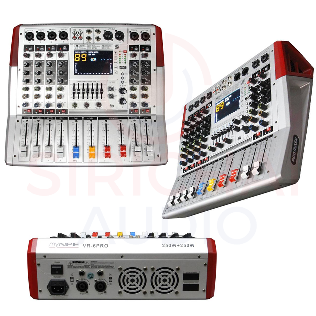 เพาเวอร์มิกเซอร์ NPE รุ่น VR6 PRO (Stereo Power Mixer 6Ch 250Wx2)