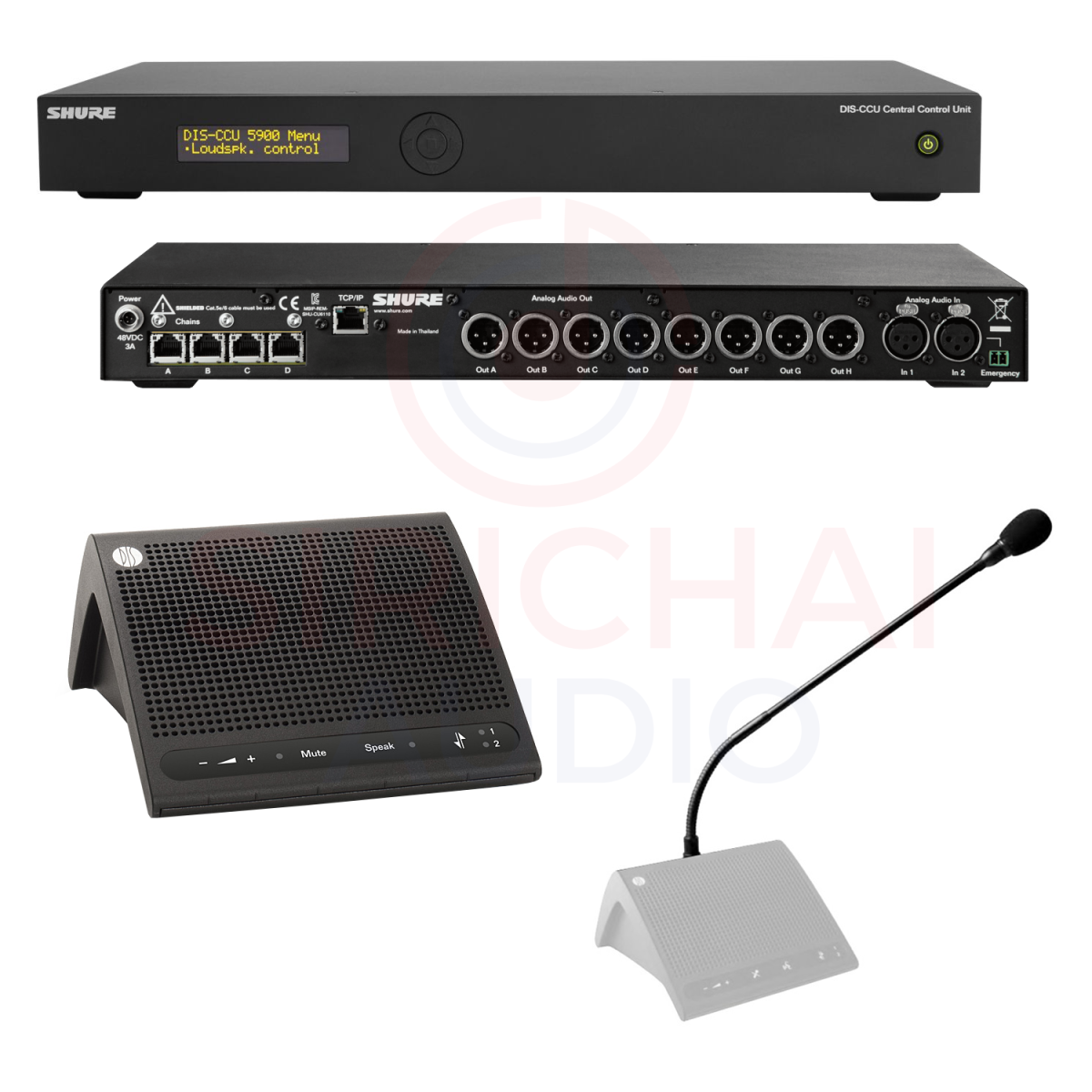 ไมค์ประชุม SHURE รุ่น DIS-CCU+PS-CCU-E+FL 6000 , ไมค์ประชุมshure DC-5980P