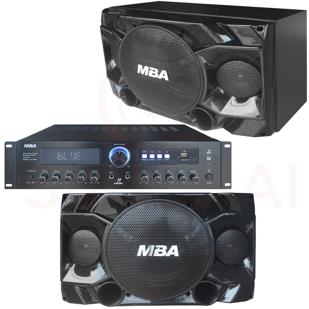 ชุดคาราโอเกะ MBA รุ่น mba10 ลำโพง10นิ้วคู่ เพาเวอร์1เครื่อง