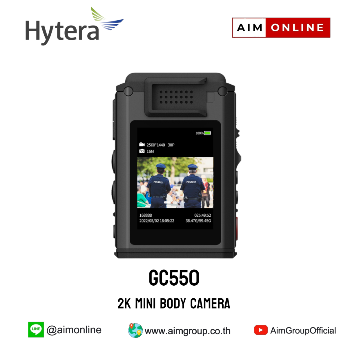Hytera 2K Mini Body Camera รุ่น GC550 ราคาพิเศษ