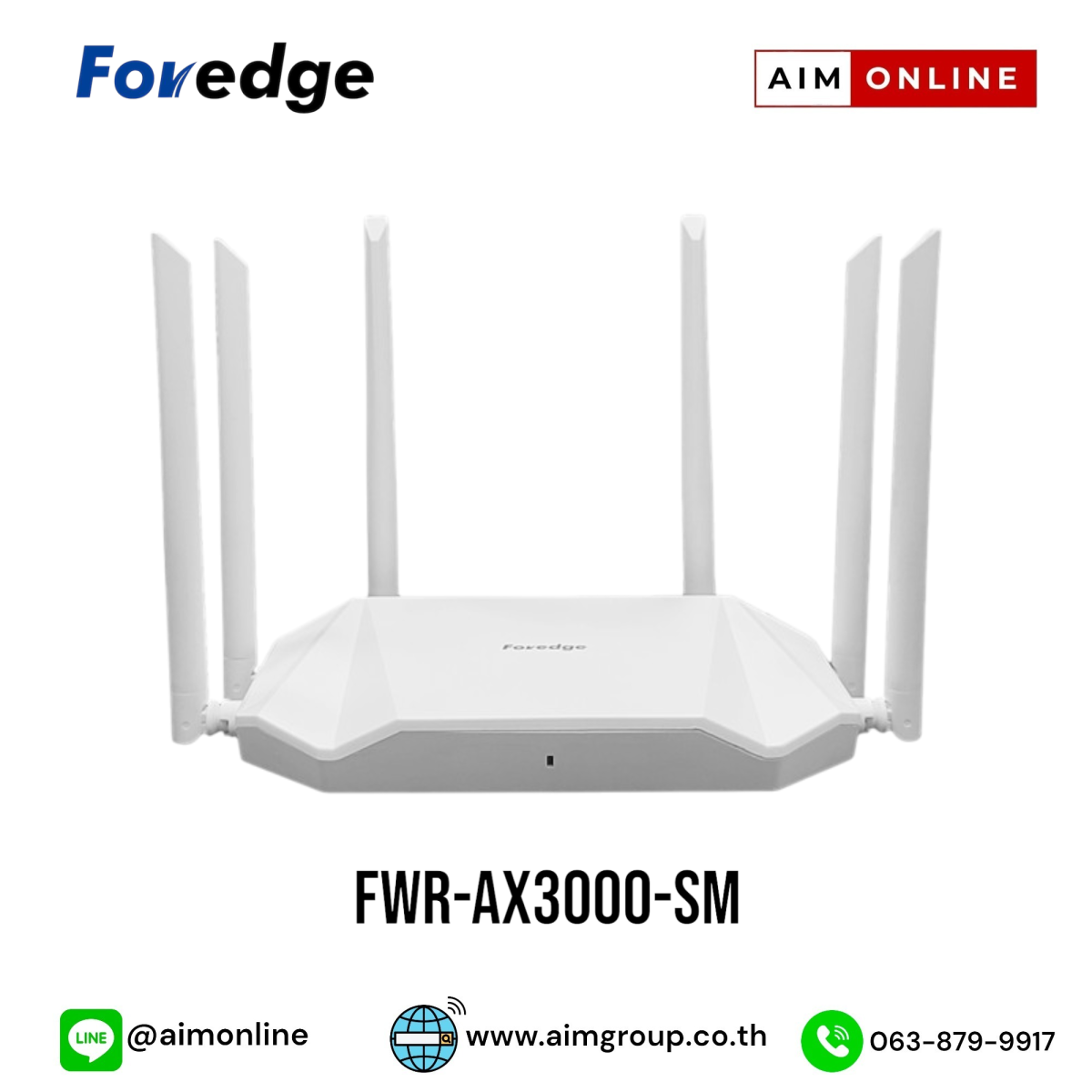 Foredge Wi-Fi6 wireless router Model : FWR-AX3000-SM - aimgroup