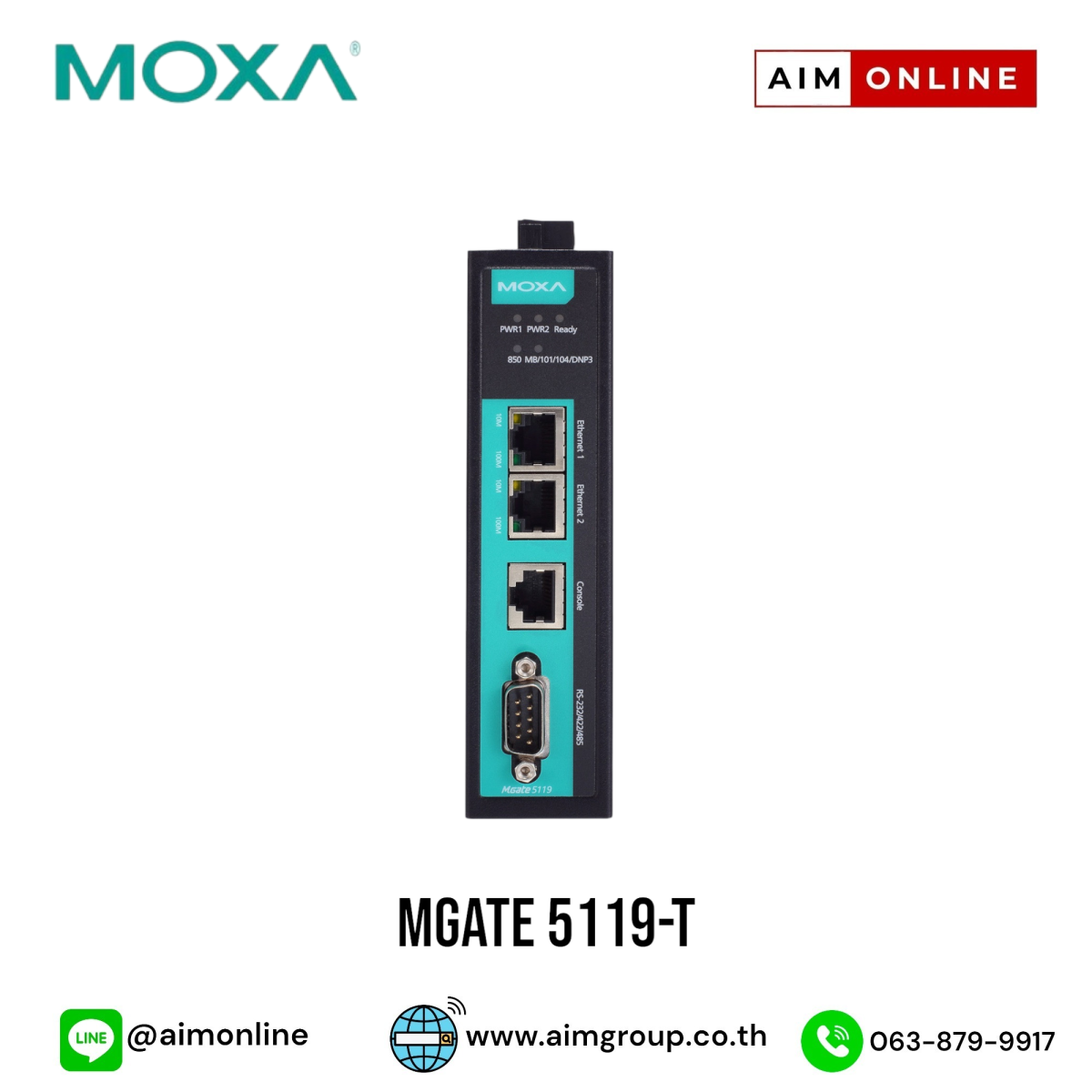 MOXA Modbus TCP Gateways Model MGate 5119-T - aimgroup