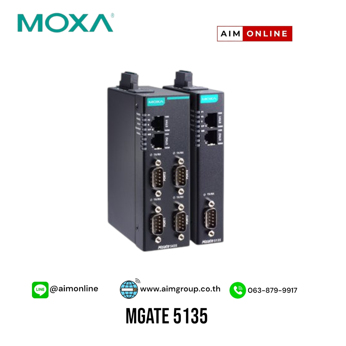 MOXA 1-port Modbus RTU/ASCII/TCP-to-EtherNet/IP gateways,