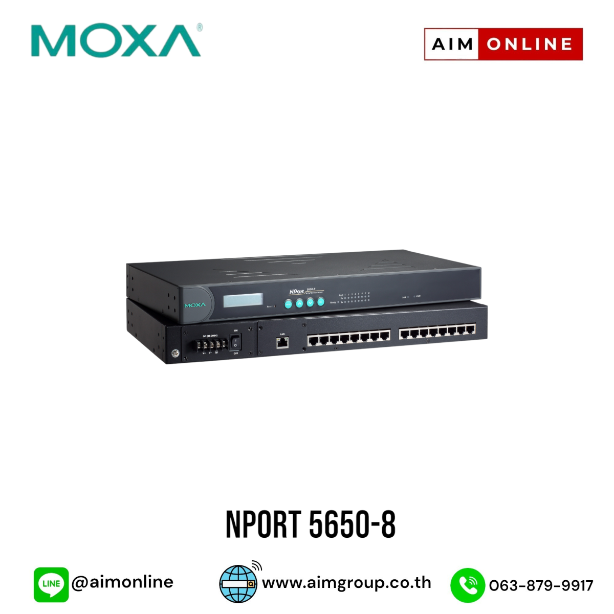 MOXA 8 port device server,RS-232/422/485,Model NPort 5650-8 - aimgroup
