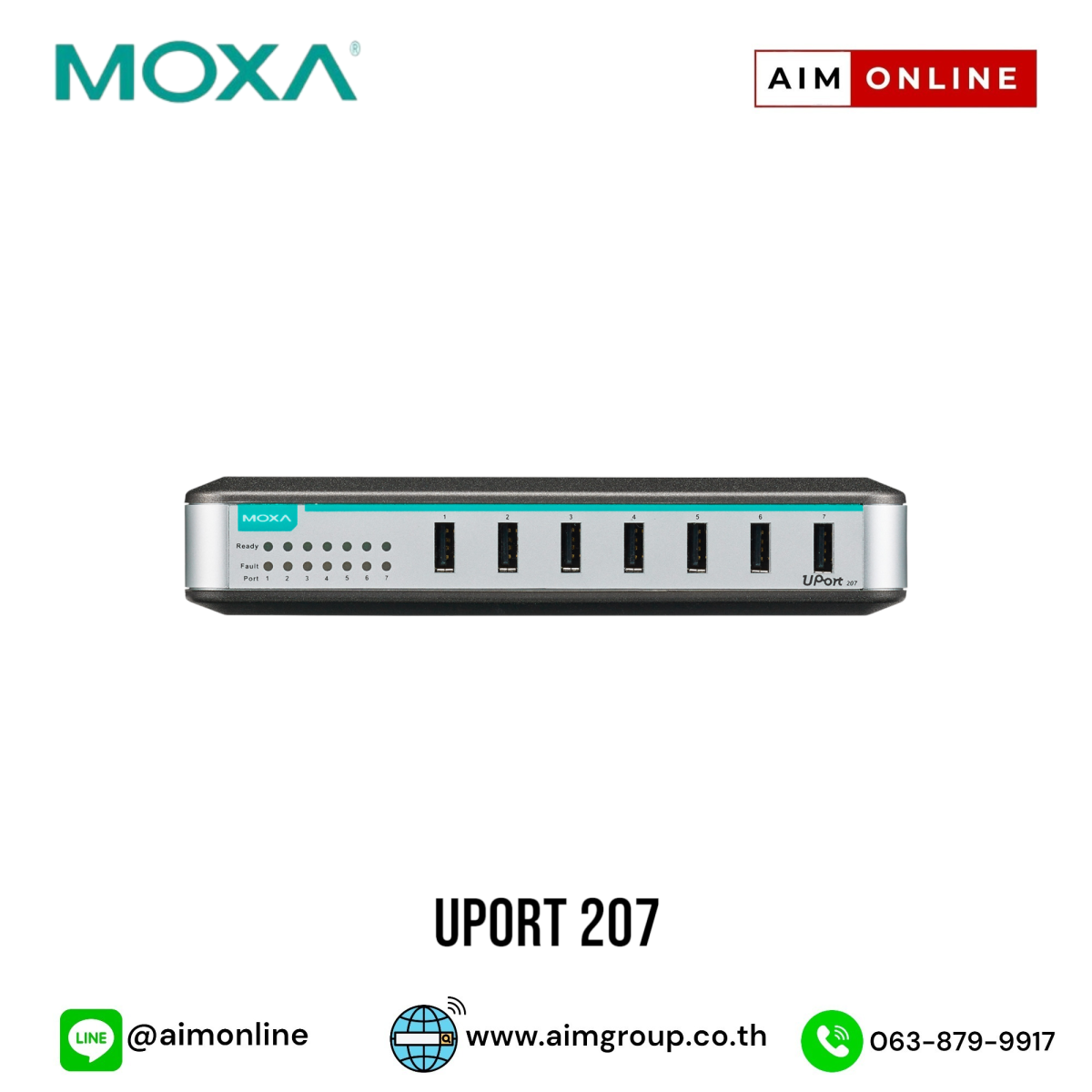 MOXA Industrial-Grade 7-port entry-level Model UPort 207