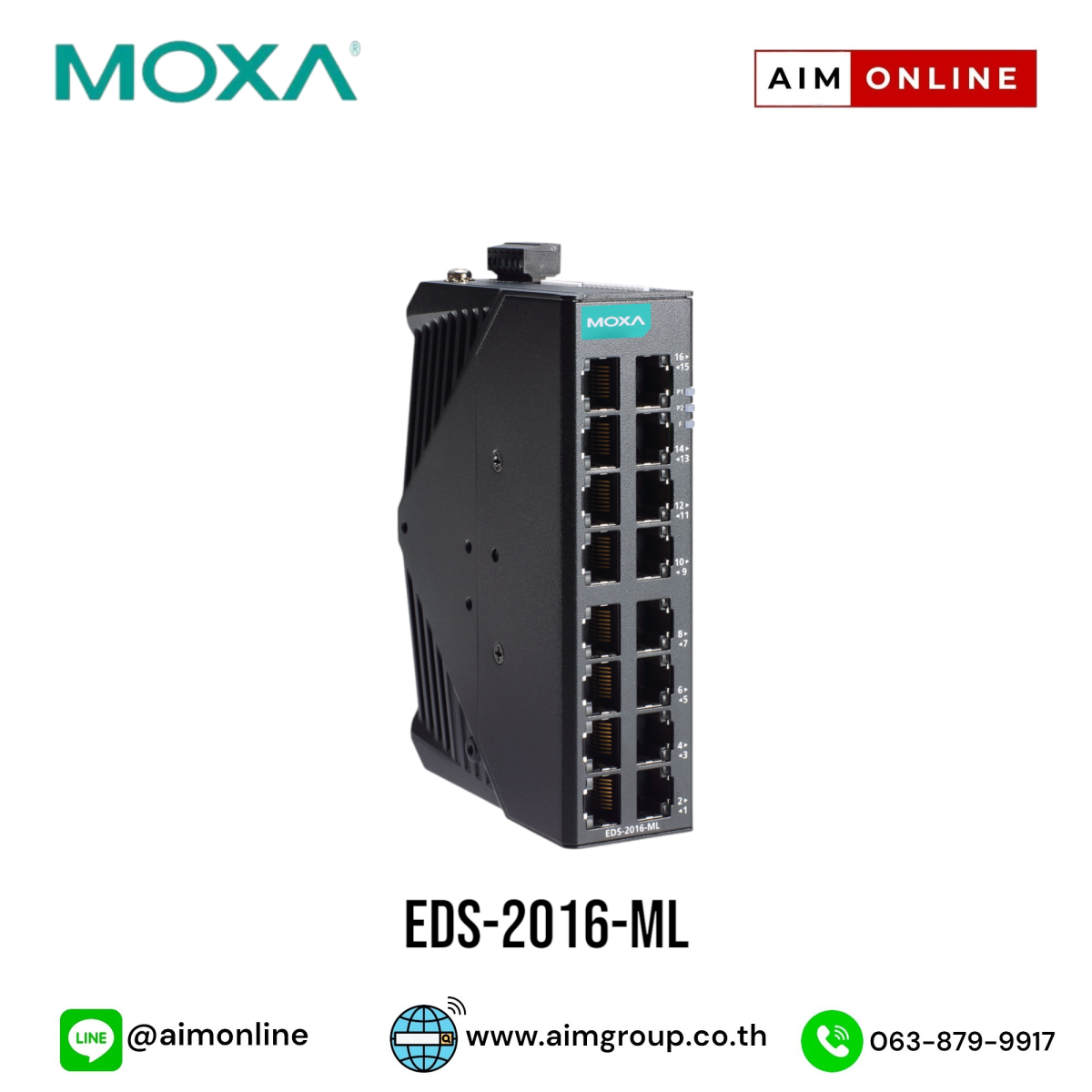 MOXA 16 10/100BaseT Model EDS-2016-ML - aimgroup