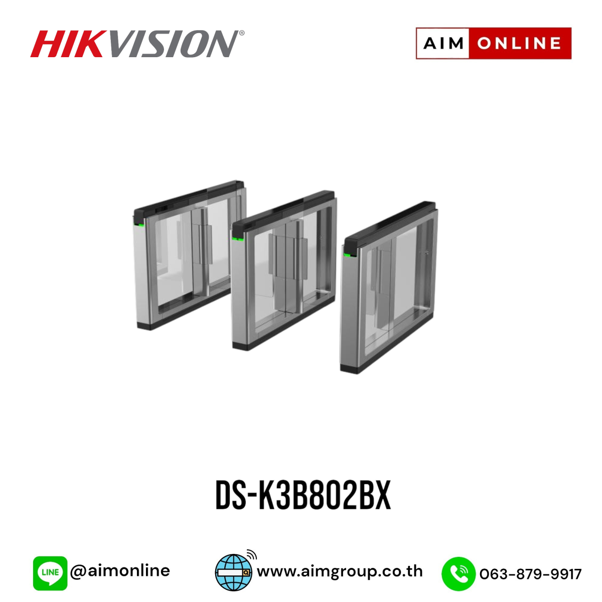 HIKVISION Ultra Swing Barriers Model:DS-K3B802BX