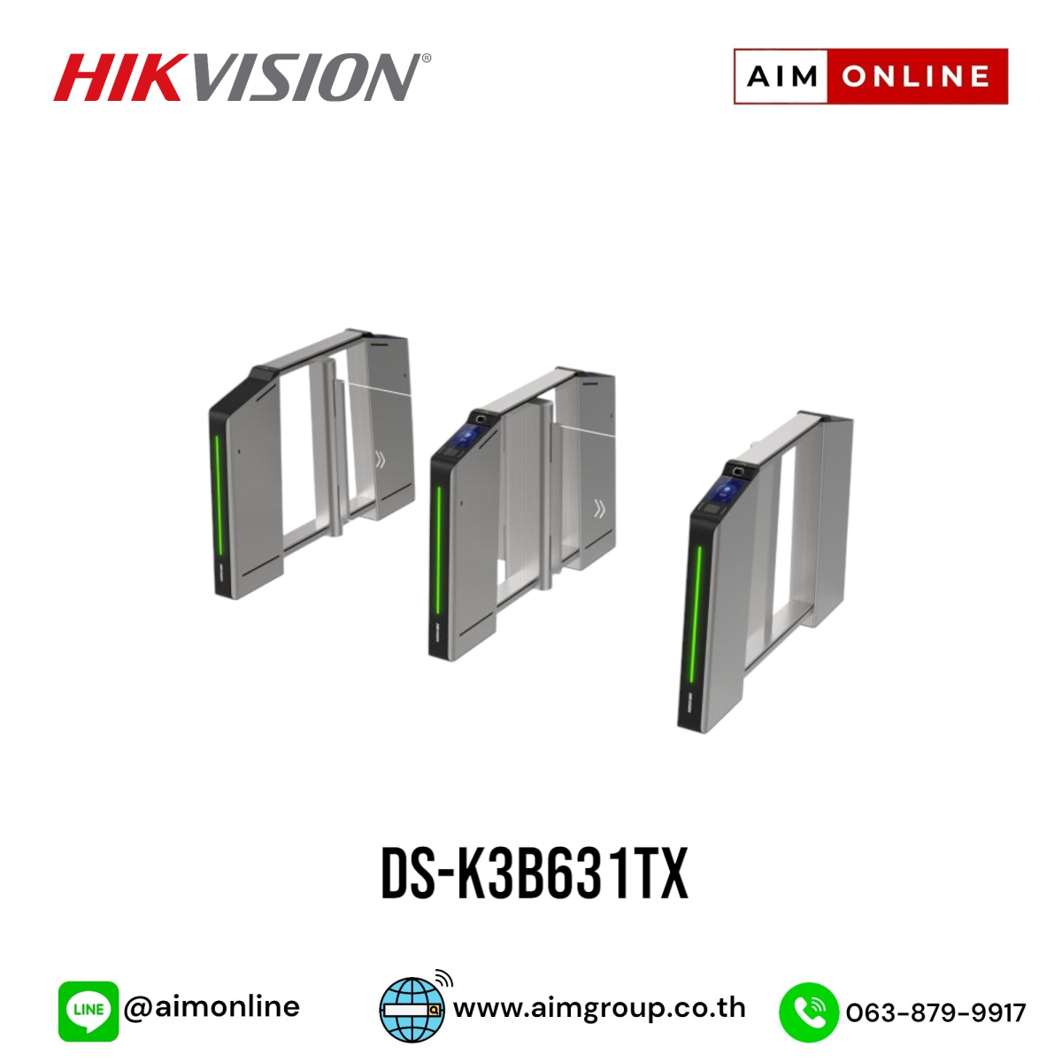 HIKVISION Pro smart swing barriers Model DS-K3B631TX - aimgroup