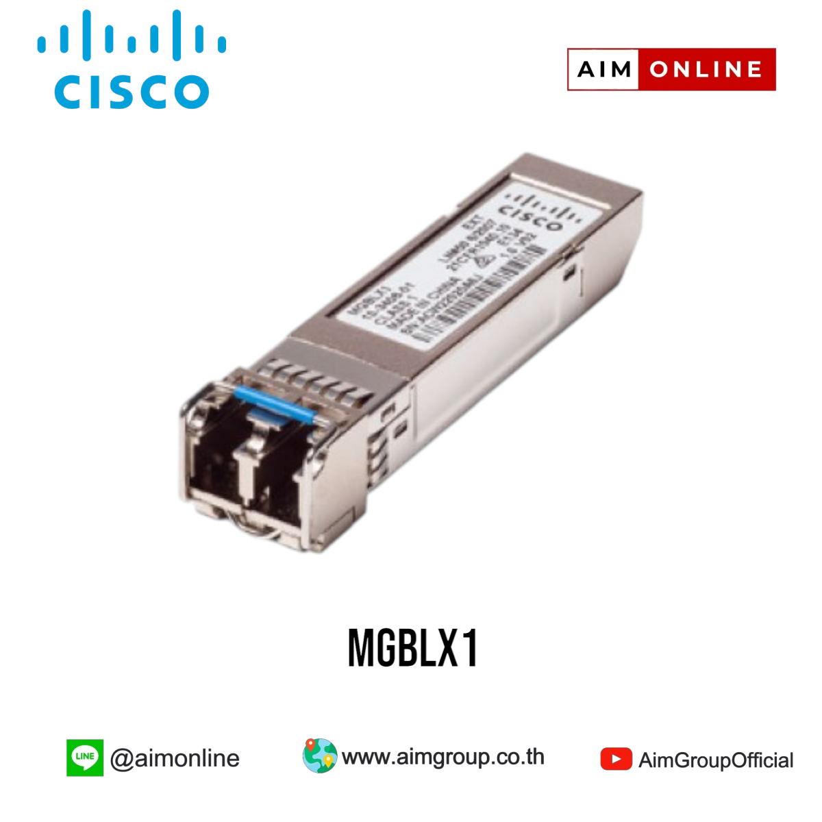 CISCO GigabitEthernetLX MiniGBIC SFP TransceiverModel MGBLX1