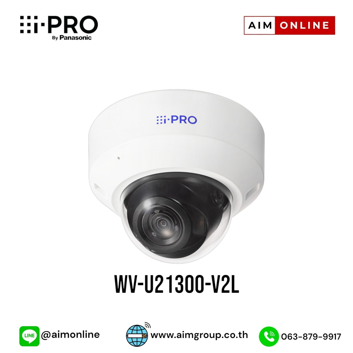 i-PRO 2MP Indoor Dome Network Camera Model WV-U21300-V2L