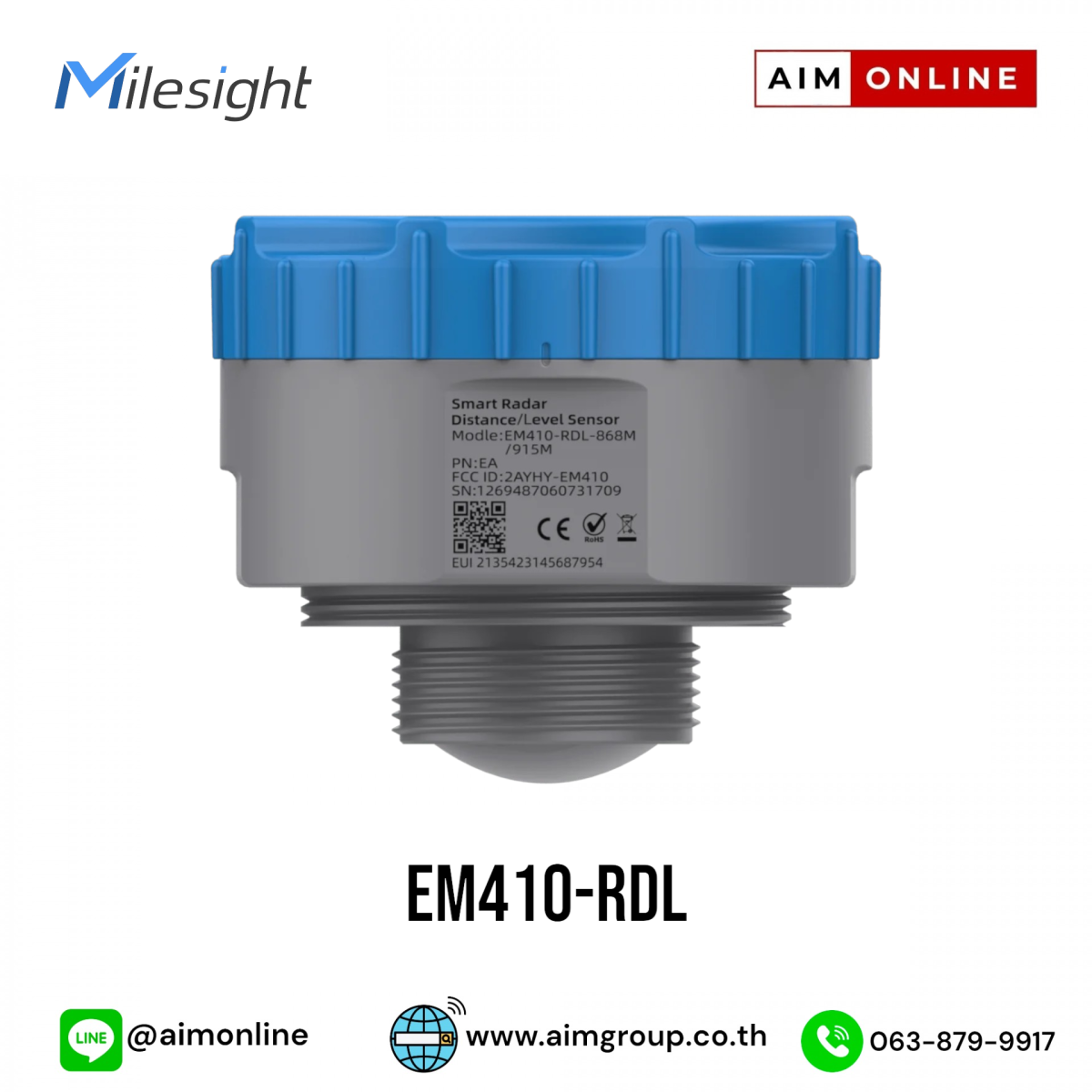 Milesight LoRaWANRadar Distance/Level Sensor Model EM410-RDL