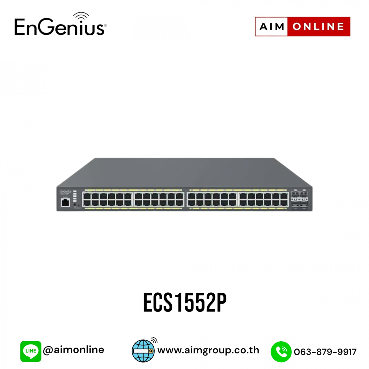 EnGenius Cloud 48-Port Gigabit PoE+ Switch, Model ECS1552P - aimgroup