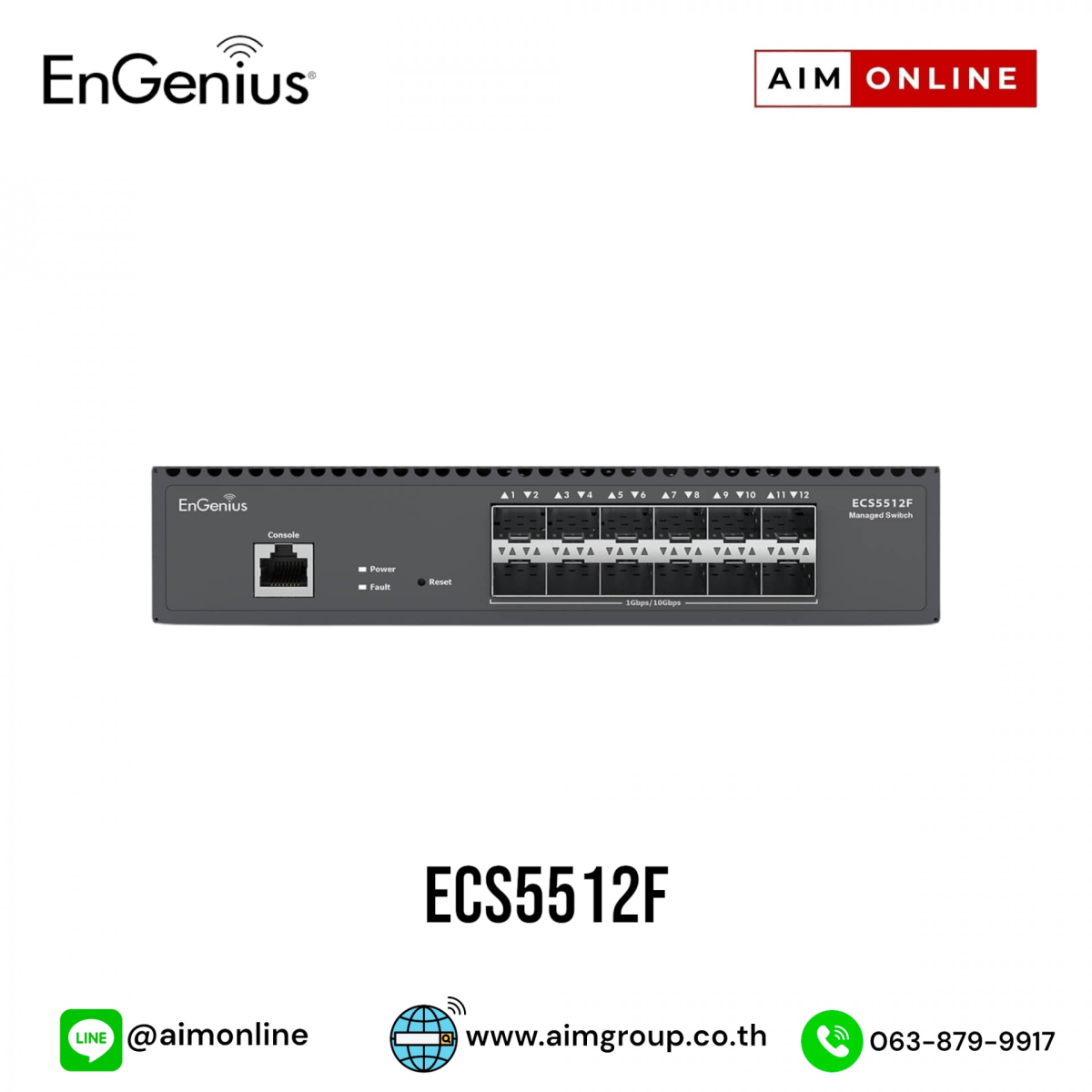EnGenius Cloud 12-Port 10 Aggregate Switch Model ECS5512F