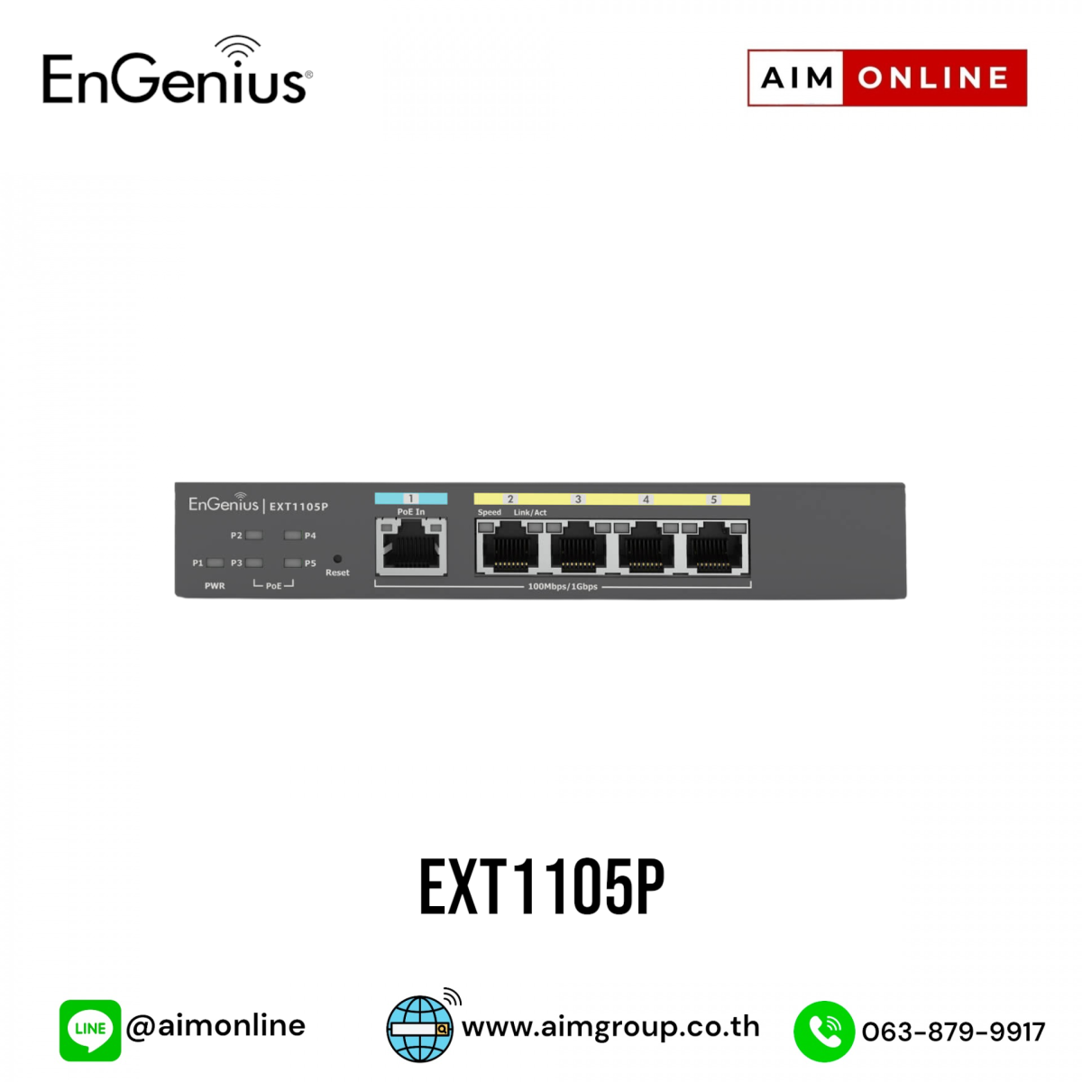 EnGenius 4x GE PoE and Switch Extender Model EXT1105P