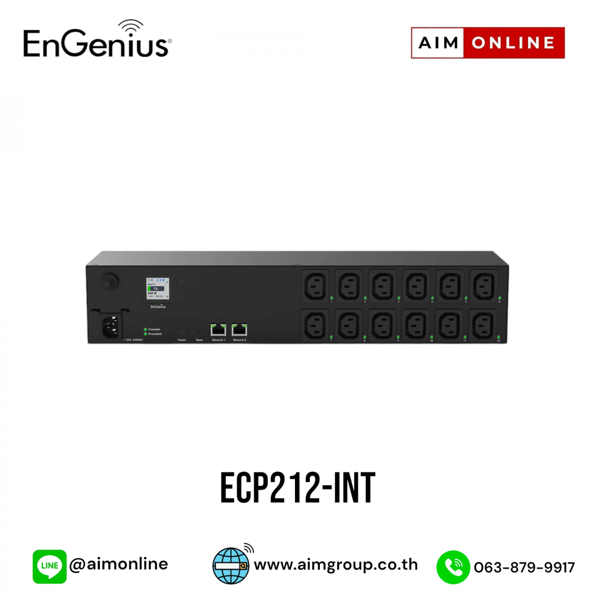 EnGenius Cloud 2U 10A Smart PDU Metered Model ECP212-INT