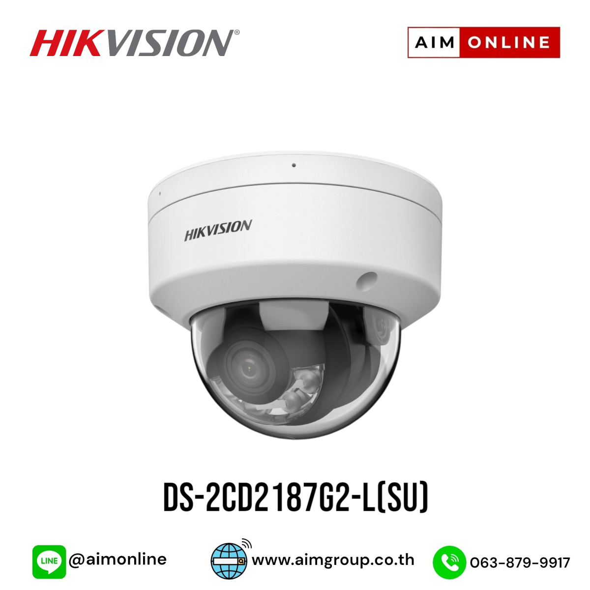 HIKVISION 4K Dome Network Camera Model DS-2CD2187G2-L(SU) - aimgroup