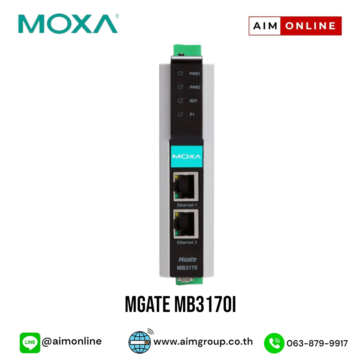 MOXA Modbus TCP Gateways Model: MGate MB3170I