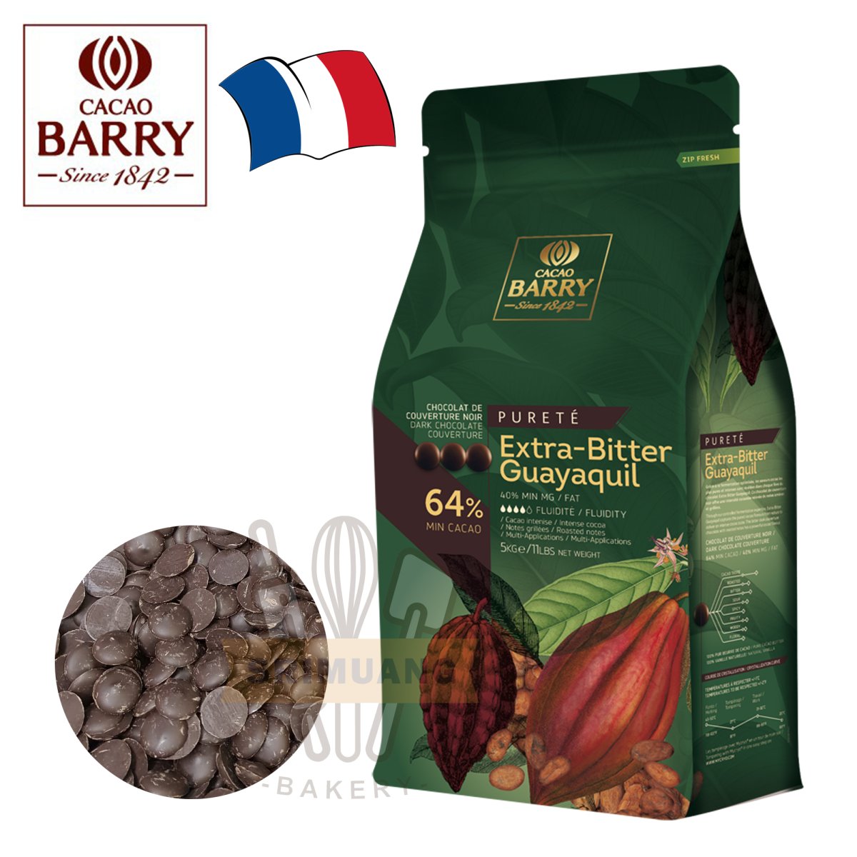Cacao Barry 64% Extra-Bitter Guayaquil Dark Chocolate