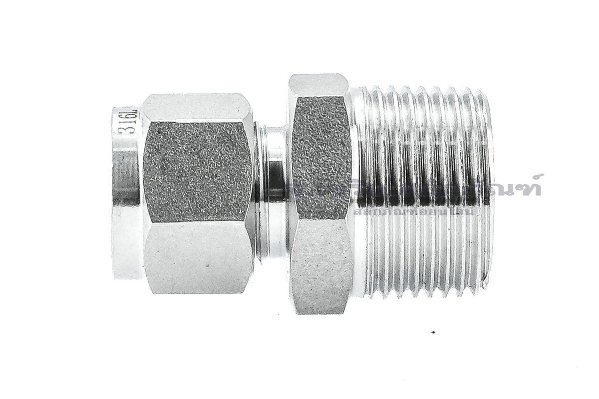 ข้อต่อตาไก่สแตนเลสเกรด 316 (เกลียวนอก x เสียบสาย) 3/4"x1/2"