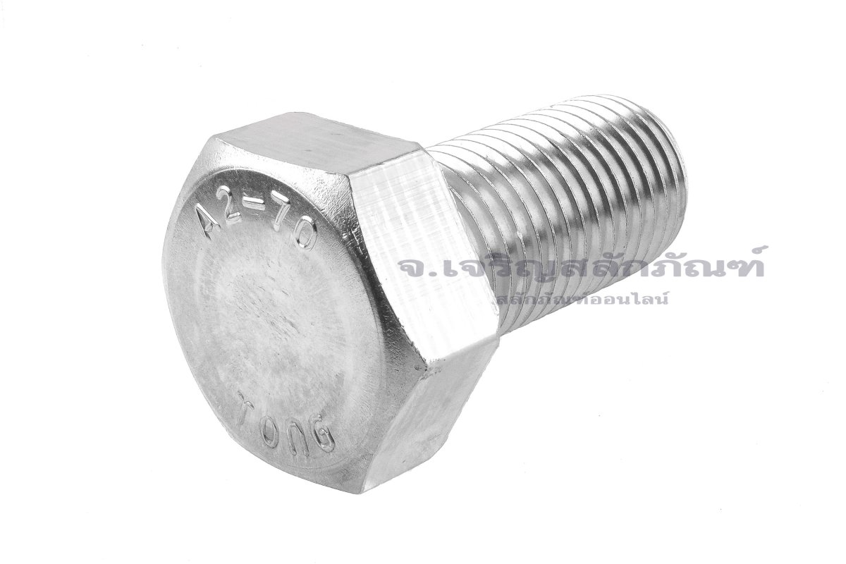 น็อตหัวเหลี่ยมสแตนเลส Stainless Steel Hex Bolt M36x4.0x70 เกลียวตลอด