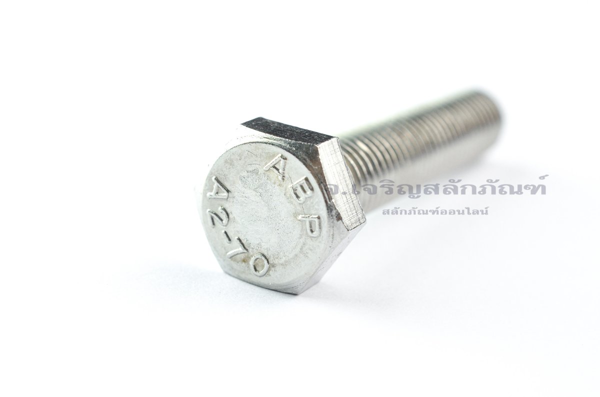 น็อตหัวเหลี่ยมสแตนเลส Stainless Steel Hex Bolt M12x60