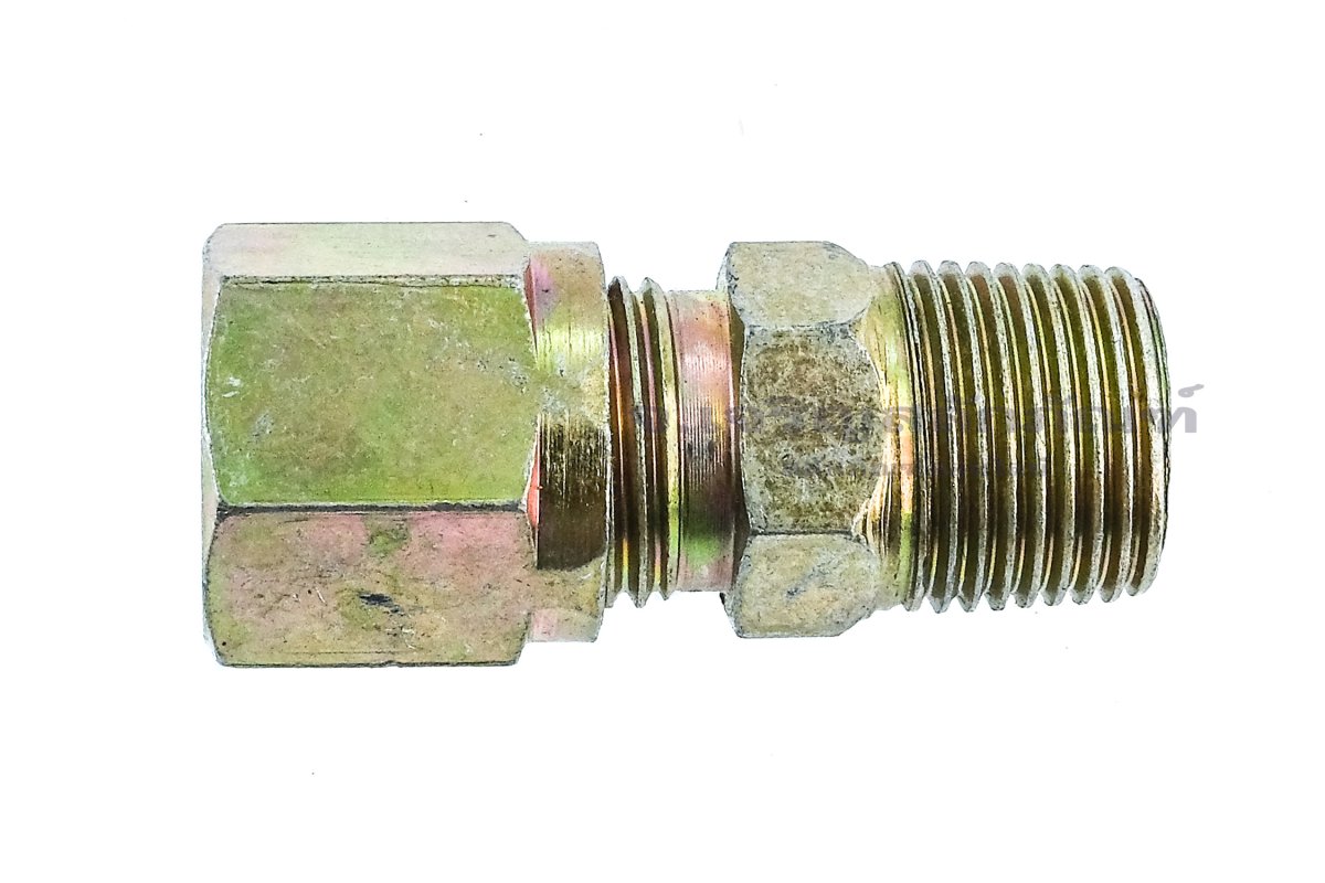 ข้อต่อตาไก่ไฮดรอลิกส์เหล็กชุบ (เกลียวนอก x เสียบสาย) 1/4"x10 mm - jspstore