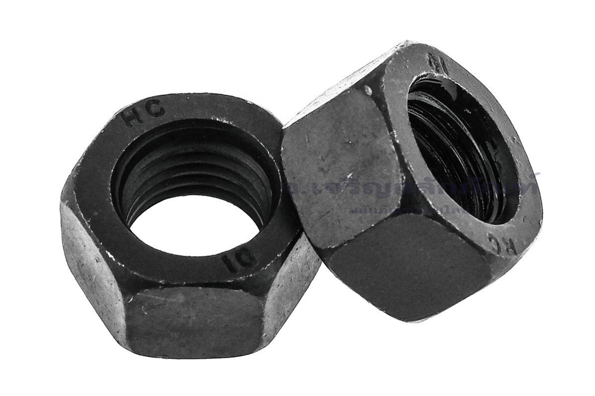 หัวน็อตดำ Hex Nut M20x2.5 (หัวน็อตเบอร์ 30) เกรด 10.9 เกลียวซ้าย - jspstore