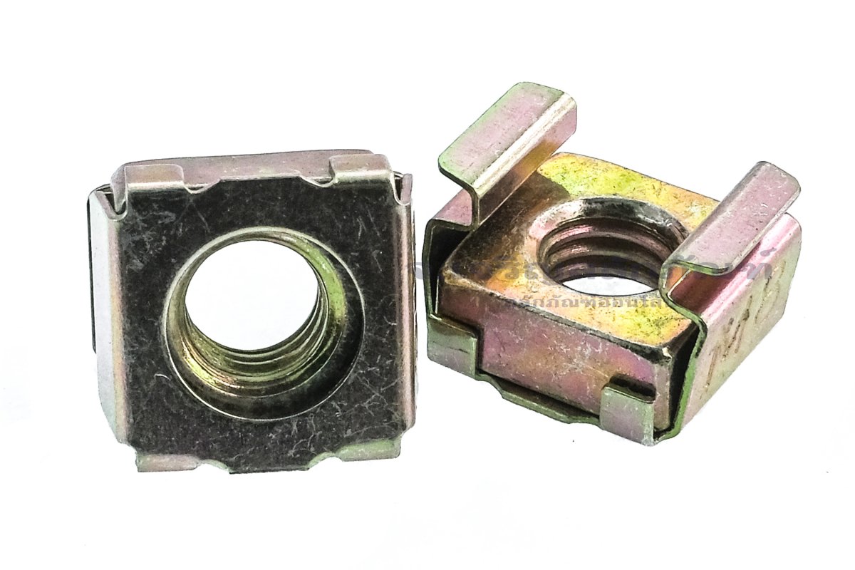 หัวน็อตแร็ค น็อตยึดแร็คเหล็กชุบ (Steel Cage Nut) M8 - jspstore