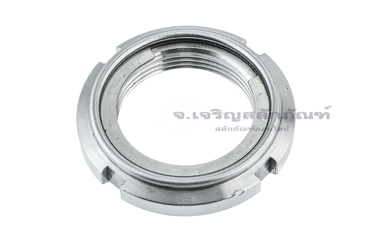 หัวน็อตล็อค KM 6 (M30x1.5) ตัวเหล็ก ไส้กันคลายสแตนเลส Stainless Steel Insert, Steel Locking Nut