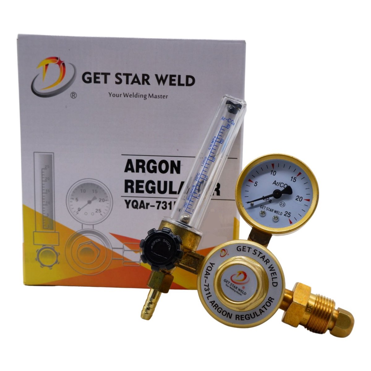 เกจ์วัดแรงดันสำหรับอาร์กอน Get Star Weld YQAr-731L - wongtools