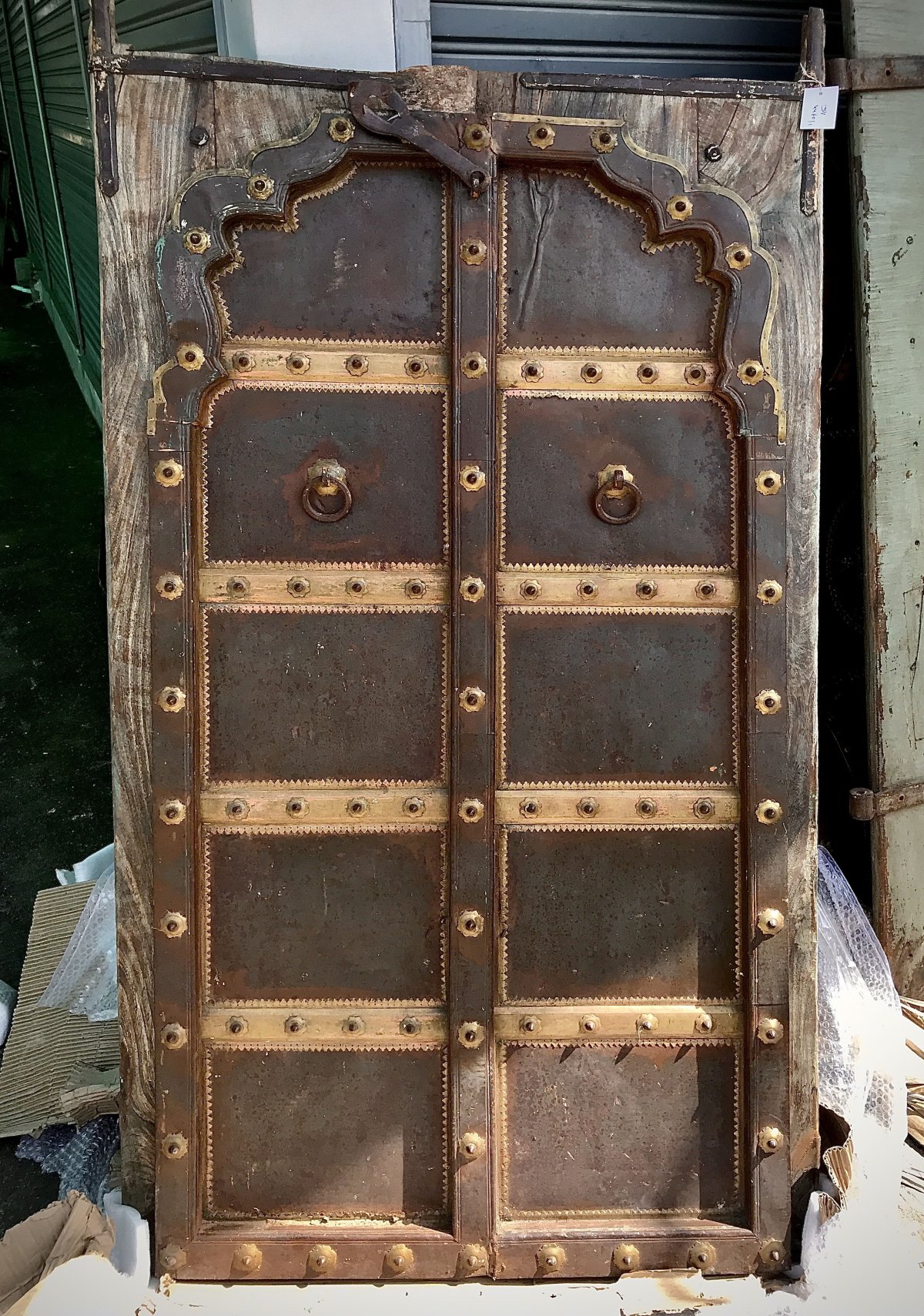 Antique Solid Wood Doors with Brass - kamalaantique