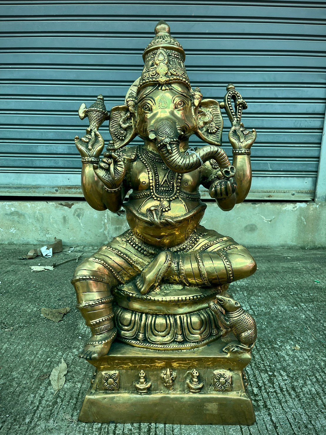 Large Brass Lord Ganesha Statue from India