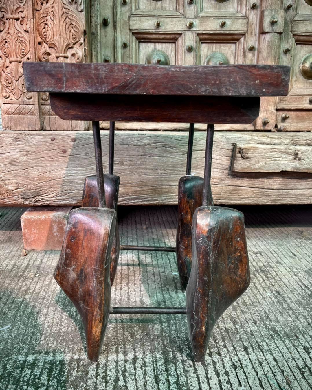 Wooden Side Table Shoe Shape Legs