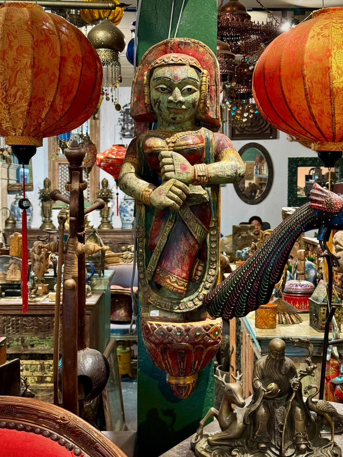 Apsara One Wood Carving - kamalaantique