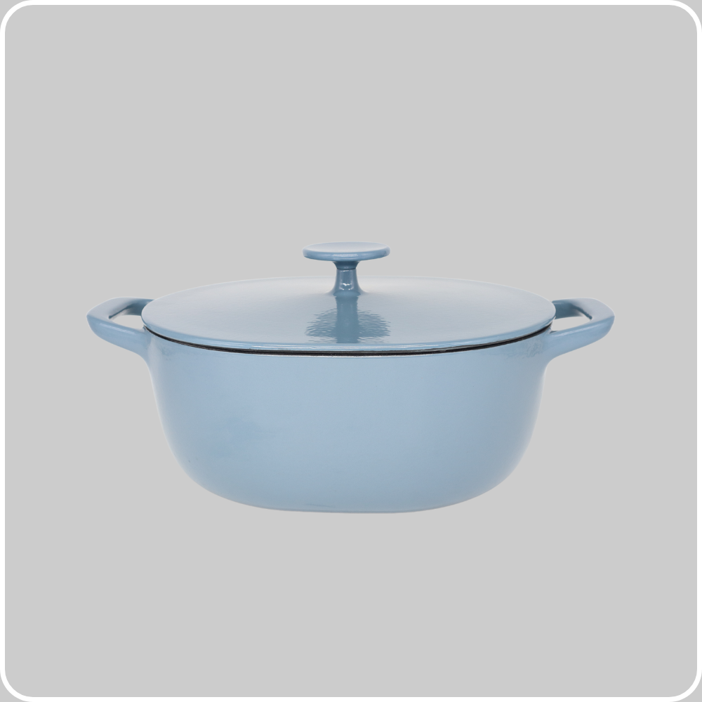 POT WITH LID, CAST IRON Light Blue - tongekthailand