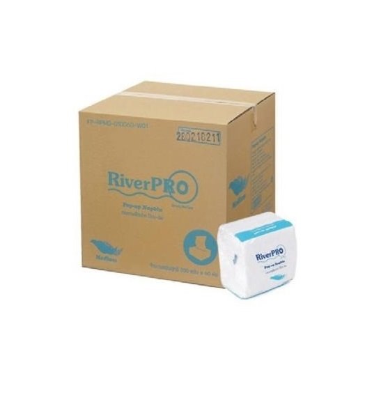 กระดาษเช็ดปาก Riverpro สีขาว แบบป๊อปอัพ มีเดียม