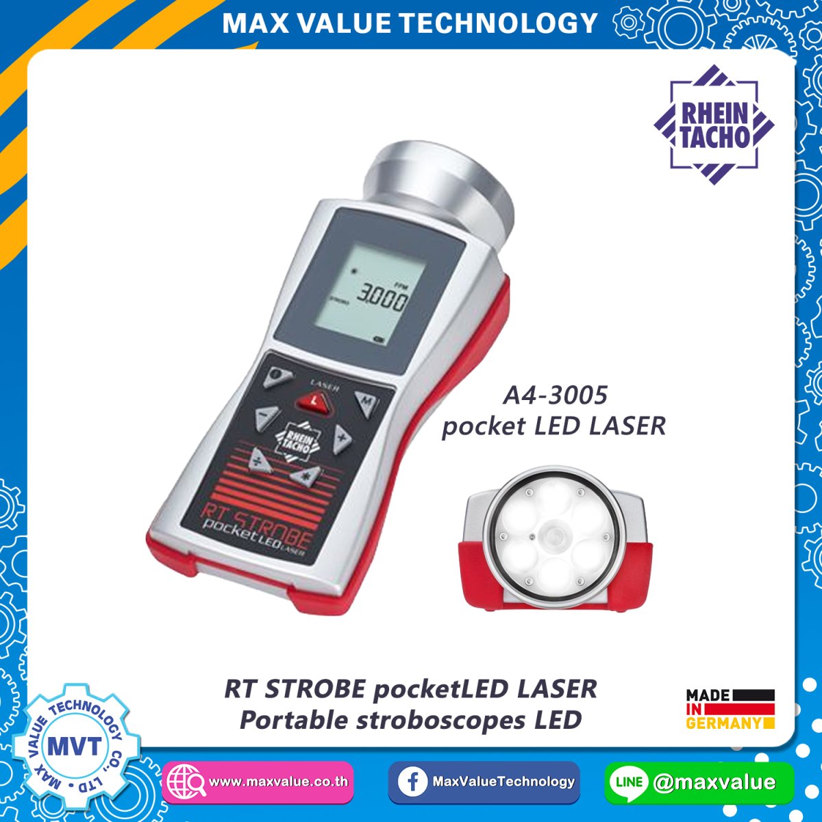 Portable stroboscope RT STROBE pocketLED LASER
