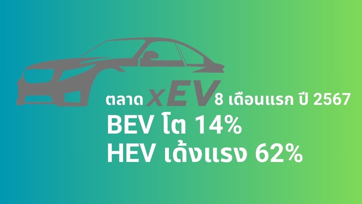 ยอดขายรถ xEV 8 เดือนแรกบวกถ้วนหน้า BEV เพิ่มขึ้น 14% HEV เด้งแรง 62% - ev-roads