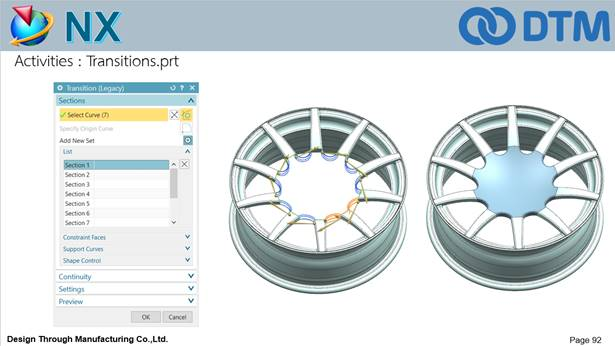 แบบฝึกหัด 29 : NX Free-Form Modeling : Transitions Surface
