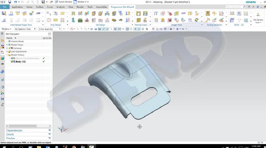 How to use the strip layout design by NX11 Progressive Die Wizard