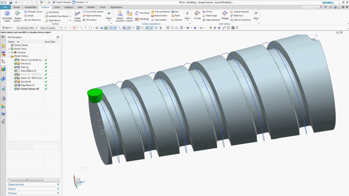 NX 11 Swept Volume
